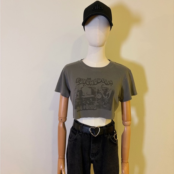 Brandy Melville | Tops | John Galt The Psychedelic Aliens Crop Top ...